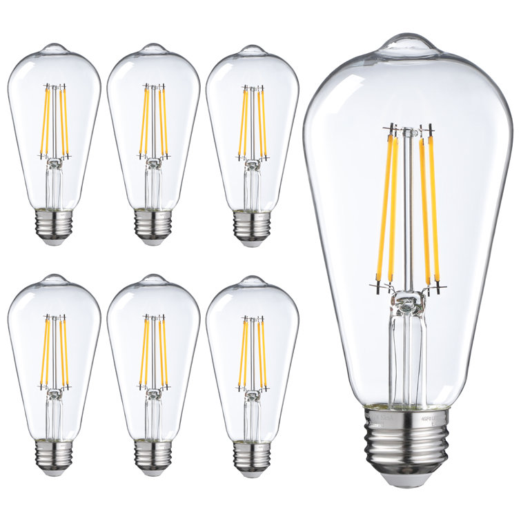 TORCHSTAR ST64 LED Vintage Edison Light Bulbs, Dimmable, Soft White 2700K, E26/E27 Base, UL ...